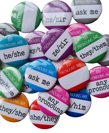 Pronoun Pins (1.25 inches/32mm) My pronouns are. Bulk packs (Pack of ...