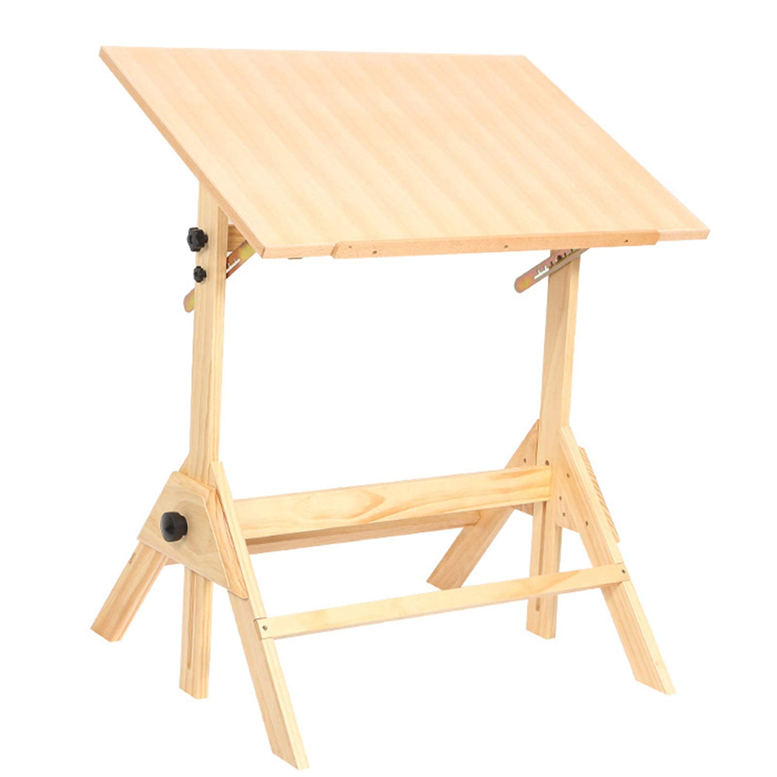 Reading Writing Solid Wood Drafting Desk Liftable Drawing Table Tilted ...