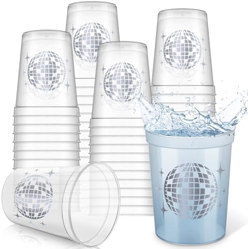 Amazon.com: 100 Pack Disco Party Plastic Cups Disco Ball Disposable ...
