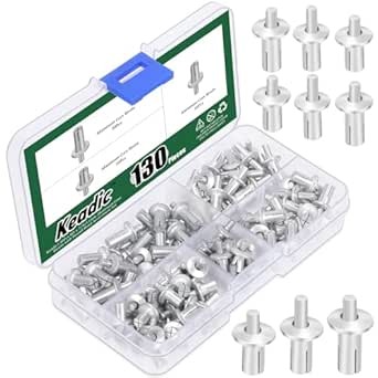 Amazon.com: Keadic 130Pcs M5 x 7/9/11mm Aluminum Core Rivets with Round ...