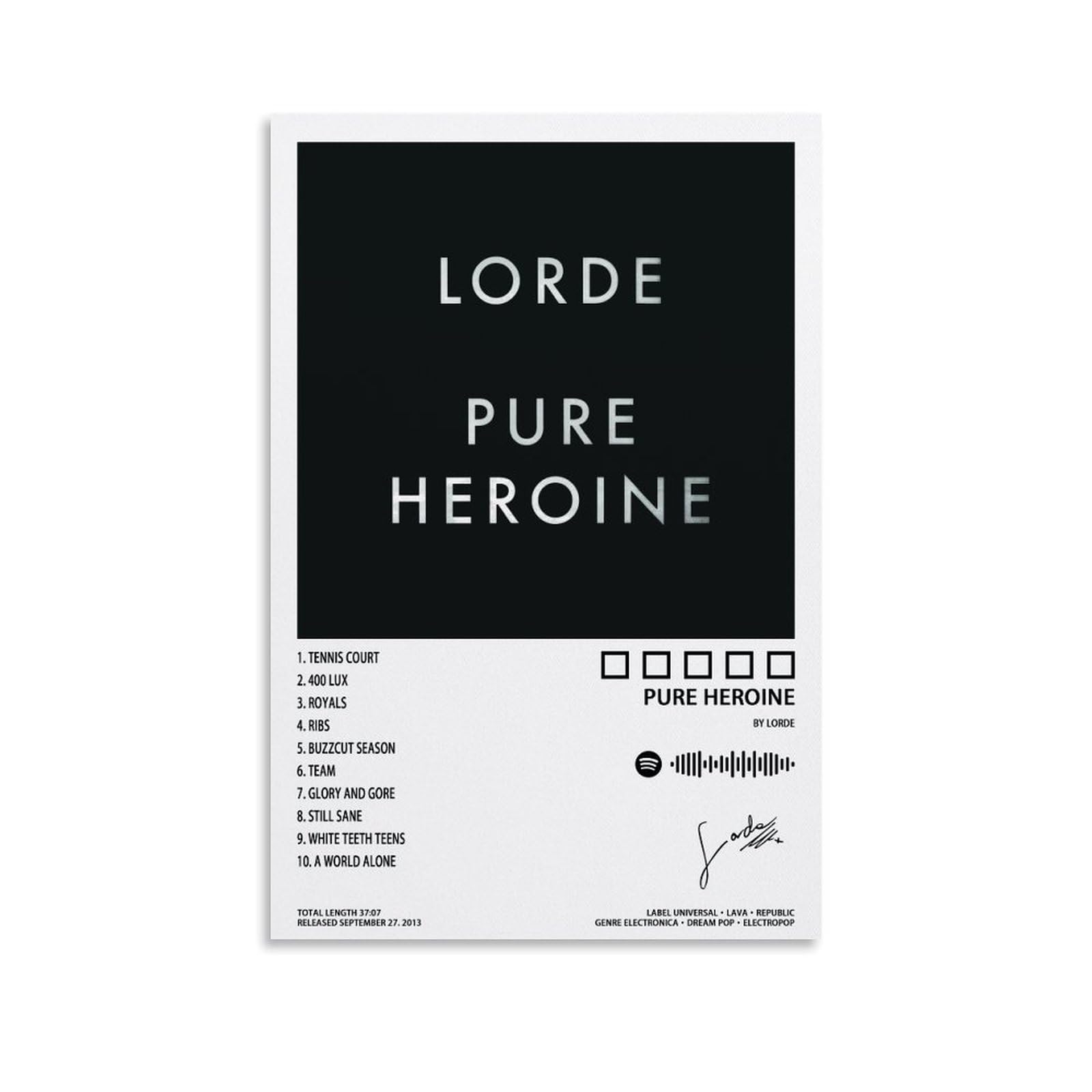 Pure Heroine Extended Album Cover Lorde Pure Heroine