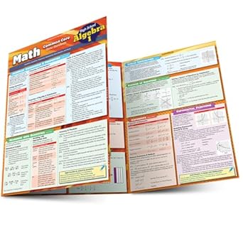 Math Common Core Algebra 1-9Th Grade QuickStudy Laminated Reference ...