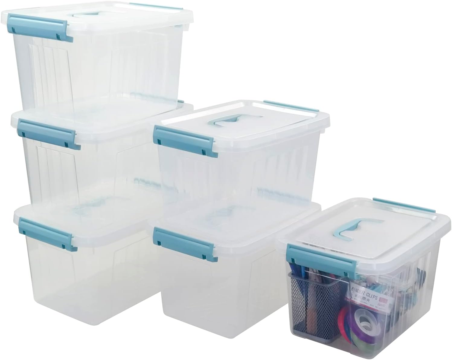 Amazon.com - Sandmovie 8 Quart Clear Plastic Storage Boxes with Lids ...