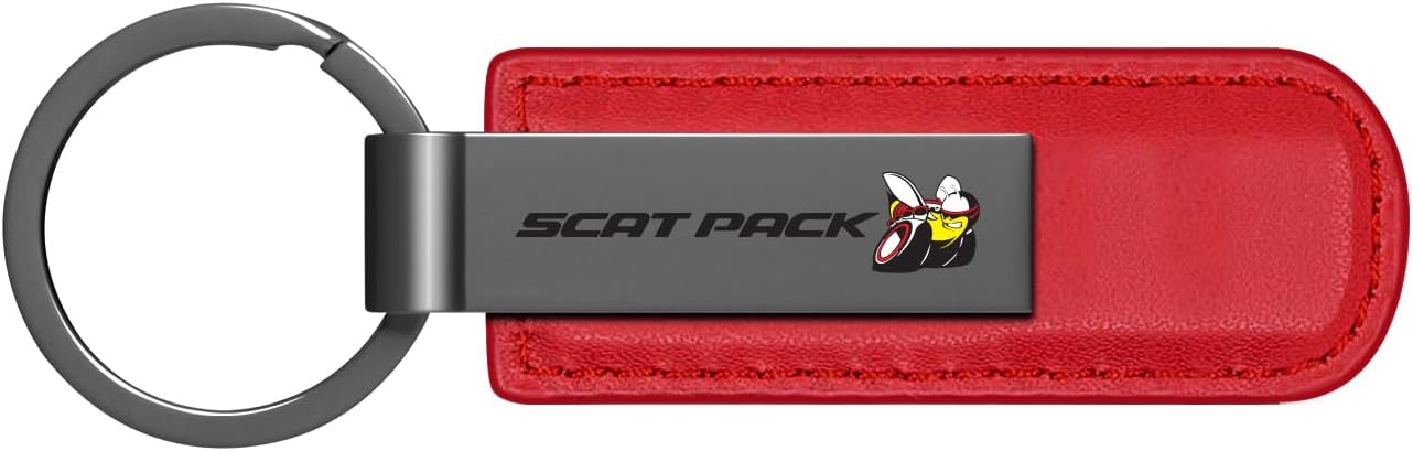 Amazon.com: iPick Image for Dodge Scat-Pack Red PU Leather Strap ...