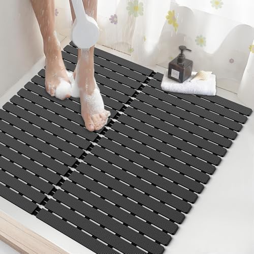 Amazon.com: Shower Mat Non Slip Square, Bath Tub Mat for Textured ...