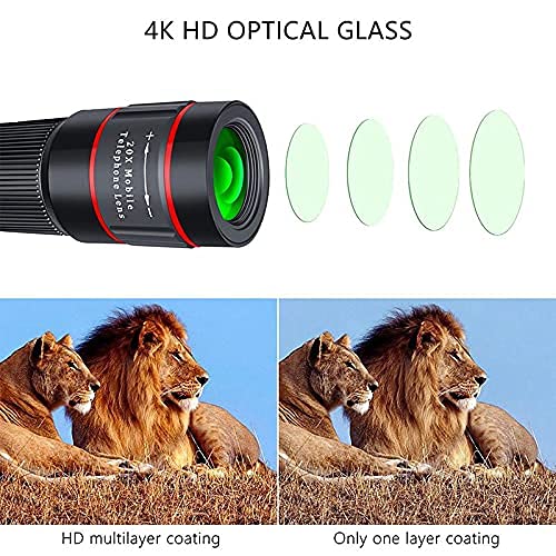 Dual Focus 20X 4K HD Optical Zoom Mobile Telescope Lens kit for All ...