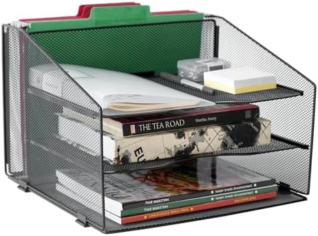 Amazon.com : EasyPAG Mesh Desktop File Organizer 3 Tier Paper Tray with ...