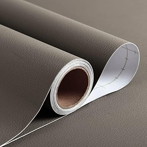 Stickyart 24"x160" Faux Leather Contact Paper Textured Taupe Peel and ...