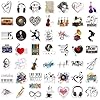 100 Music Stickers, Vinyl Musical Notes Sticker Bomb for Guitar ...
