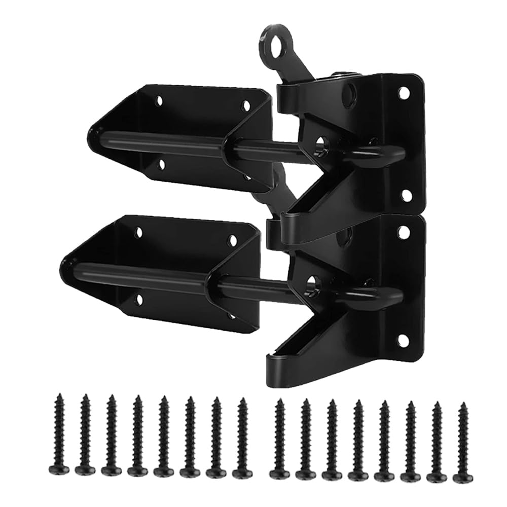 Buy 2 Set of Barn Door Lock Fence Sliding Gate Latch for Wood Gate Self ...