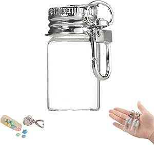 Amazon.com: tkerinse Small Glass Bottles, Mini Glass Bottle Keychain ...