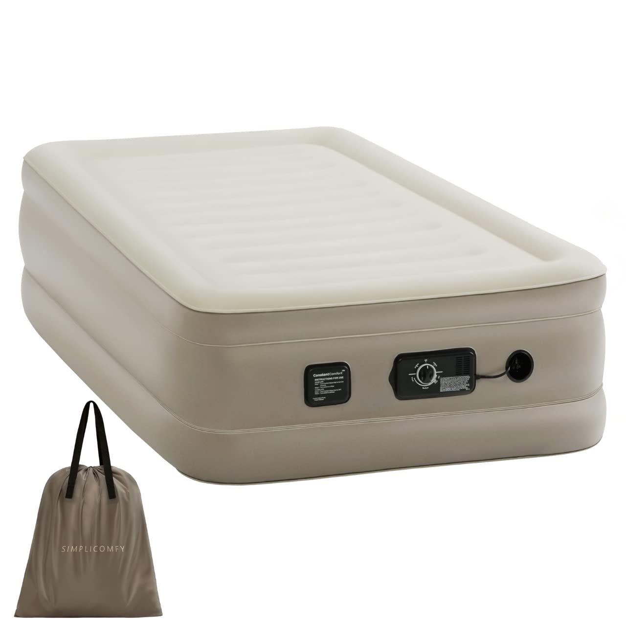 Simpli Comfy Deluxe Twin Maintain Firmness Air Mattress with Built-in ...