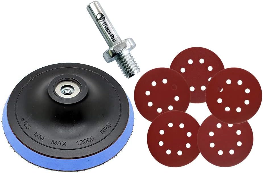 Engineers 5-inch Sanding Disc with Lock Nut and 5 Pieces Sandpaper for ...
