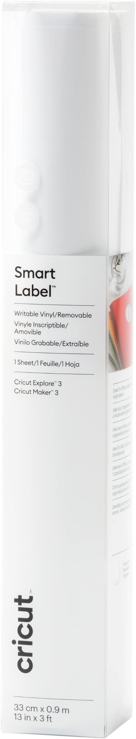 Cricut Smart Label Writeable Vinyl Removable | Transparent | 0.9m (3ft ...