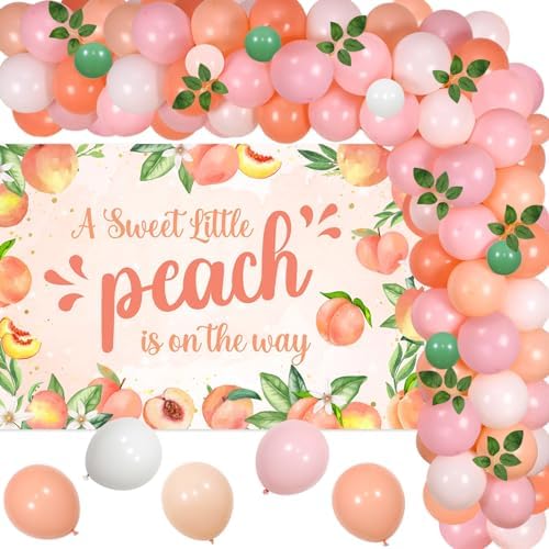 Amazon.com: Peach Birthday Party Decorations Rustic/Little Cutie Baby ...