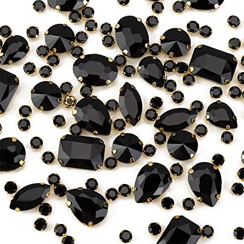 Amazon.com: Gold Rhinestones,Choupee Sew On Rhinestones Sew on Glass ...