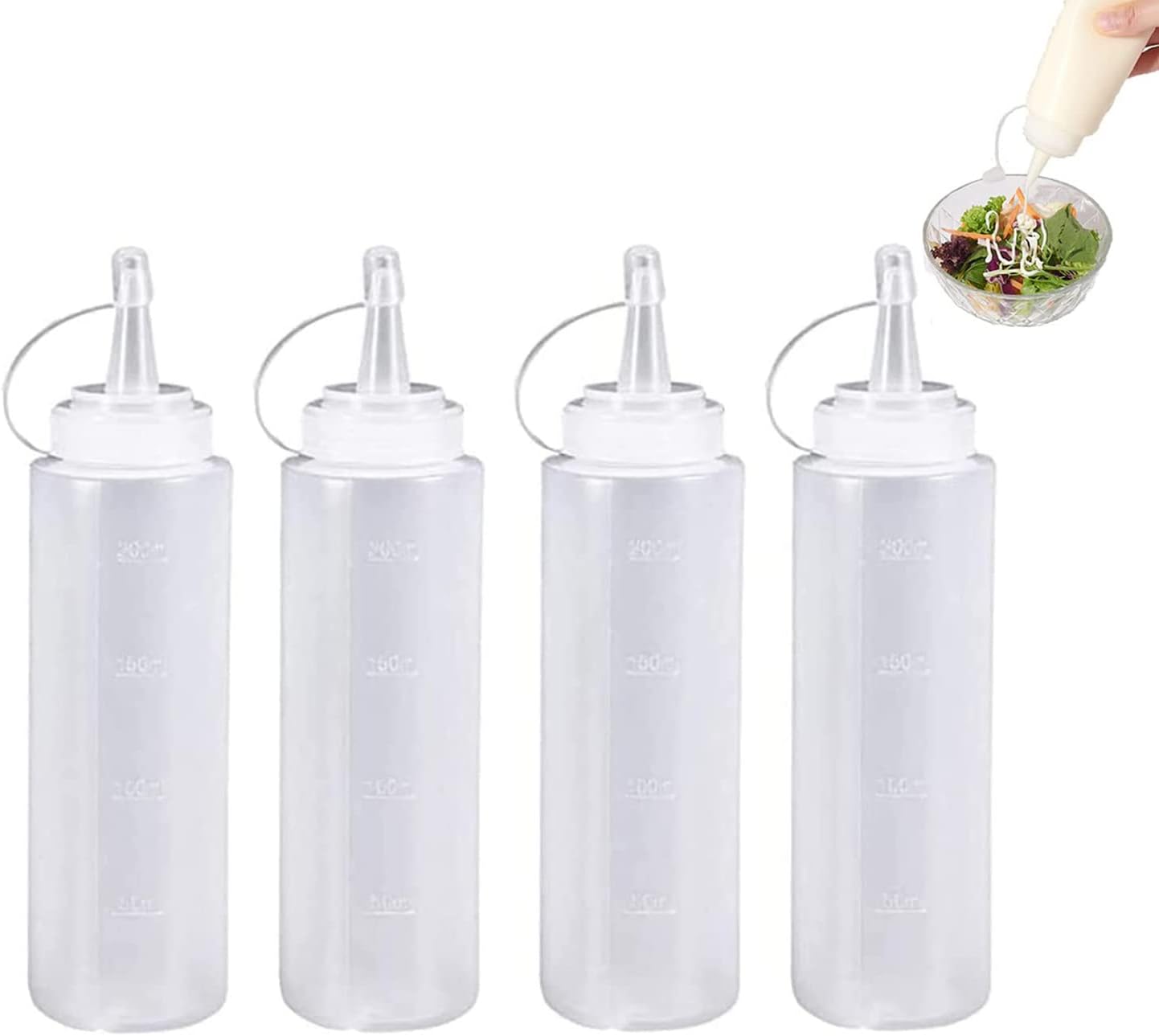 Guanici Plastic Condiment Bottle Multi-Purpose Condiment Bottles 4pcs ...