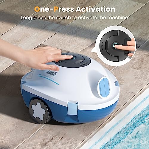 INSE Cordless Robotic Pool Cleaner Y10, Automatic Pool Vacuum, 90 Mins ...