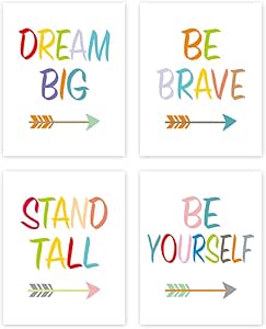 Amazon.com: Sanrx Inspirational Quote Be Brave& Dream Big Typography ...
