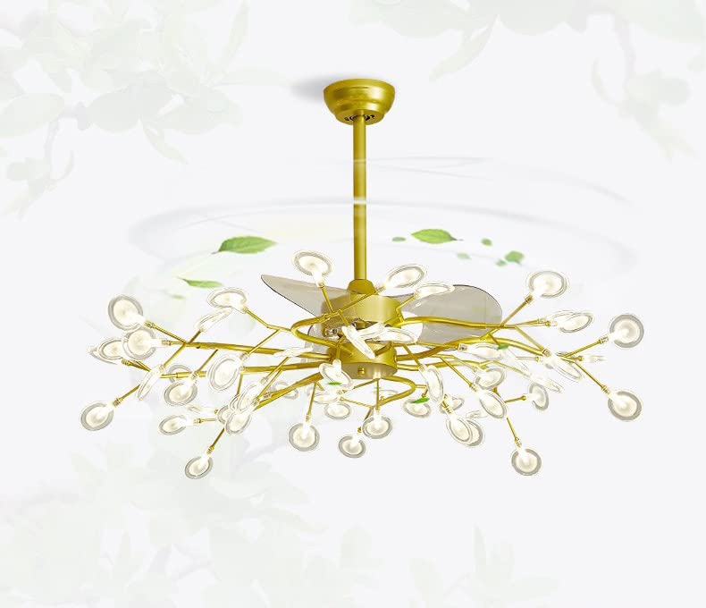 CITRA Invisible Gold Firefly Ceiling Fan Chandelier and Remote Control ...