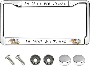 Amazon.com: We Trust in God License Plate Frame Slim Christian God ...