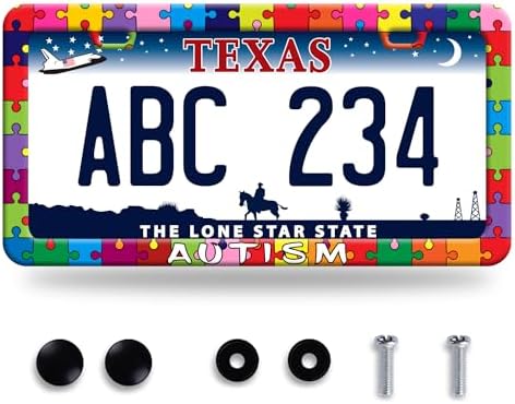 Amazon.com: Autism Awareness License Plate Frame Colorful Puzzle ...
