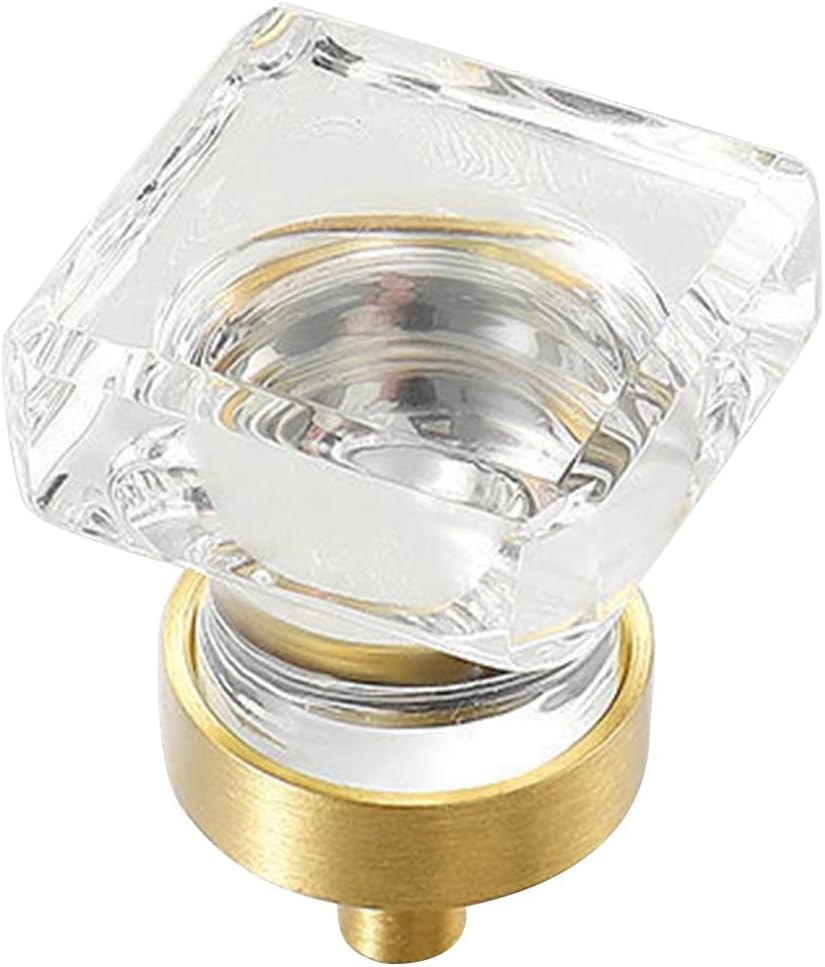 jweemax Clear Cabinet Knob, Diamond Shape Wardrobe Knob, Crystal Glass ...
