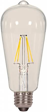 Satco S9581 6.5ST19/CL/LED/E26/27K/120V (2 - Pack) - Amazon.com