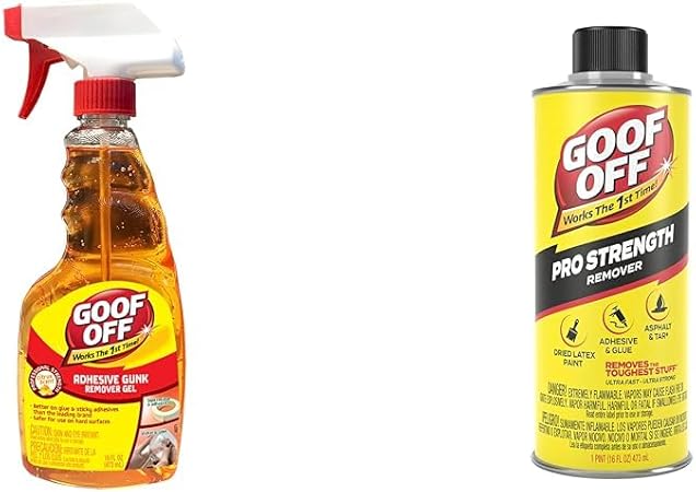 Goof Off Adhesive Gunk Remover 16oz & Professional Strength Remover ...
