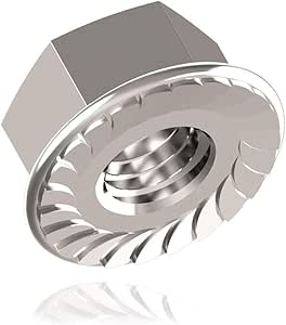 20x Hex Nuts M5 with Flange and Groove Teeth Stainless Steel A2 DIN ...