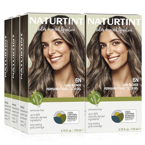 Naturtint Permanent Hair Color 6N Dark Blonde (Pack of 6), Ammonia Free ...