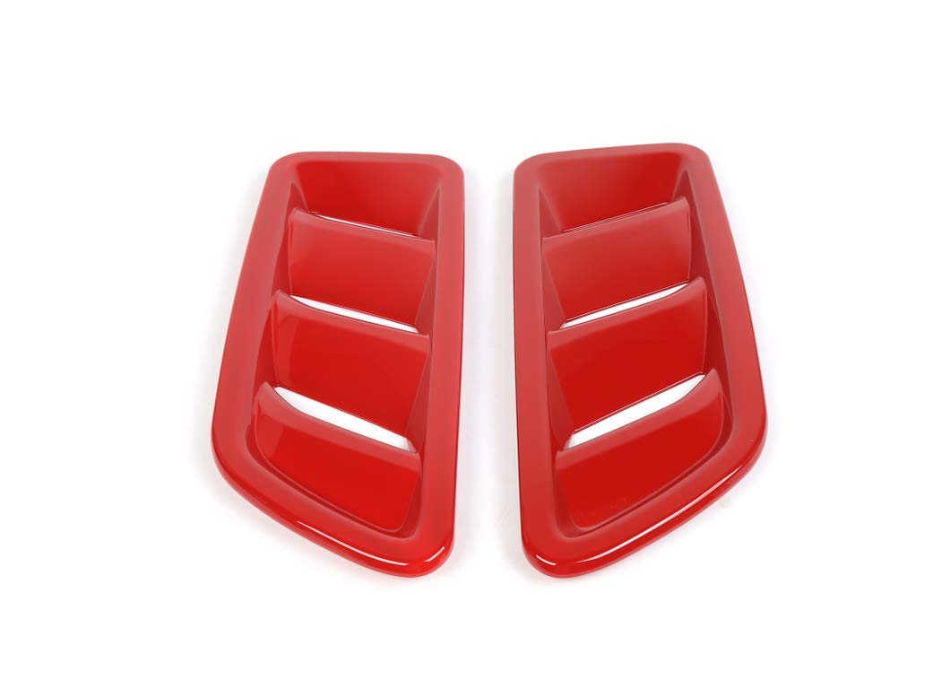 Amazon.com: Red ABS Car Hood Air Vent Cover,2pcs Hood Air Outlet ...