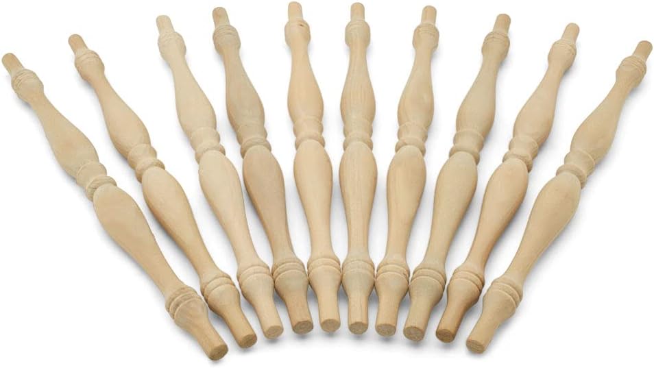 Amazon.com: Mxfans 4 Pieces Unfinished Wood Natural Cutout Wooden ...