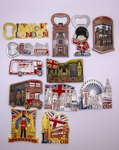 Set of 12 I Love London Magnets - Souvenir Fridge Magnet and Bottle ...