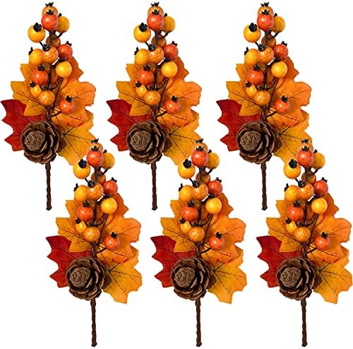 Amazon.com: Adurself 6 Pack Fall Stems Artificial Berry Picks Fall ...
