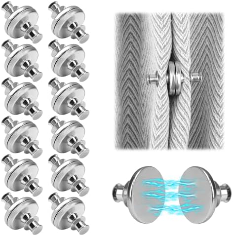 ALLisWE 12Pairs Magnetic Curtain Clips Removable Round Curtain Magnetic ...