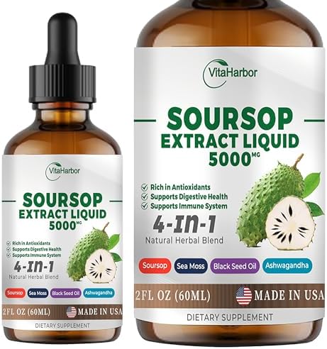 Amazon.com: 4-in-1 Soursop Bitters Liquid, Soursop Oil with Sea Moss ...