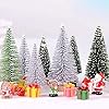 18 PCS Miniature Christmas Tree Small Artificial Miniatures Sisal Snow ...