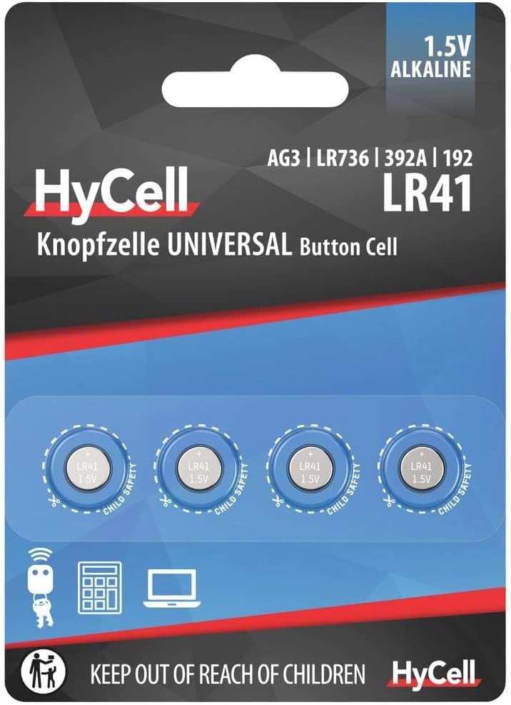 HYCELL LR41 1.5 V Alkaline Battery (Pack of 4): Amazon.co.uk ...
