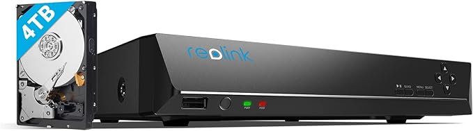 Reolink 4K PoE NVR 16 Channel Pre-Installed 4TB Hard Drive Supports ...