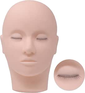Amazon.com: Miuffue Lash Mannequin Head with 3 Lash Layers, Practice ...
