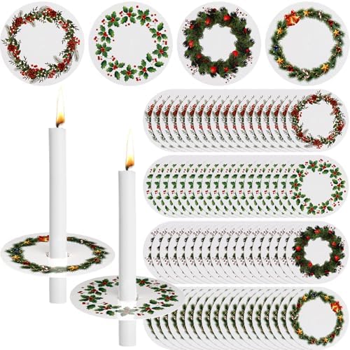 Amazon.com: LemonRoad 100 Pack Christmas Candle Drip Protectors with ...