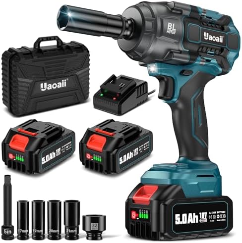 Uaoaii Cordless Impact Wrench Impact Gun, High Torque Power Impact ...