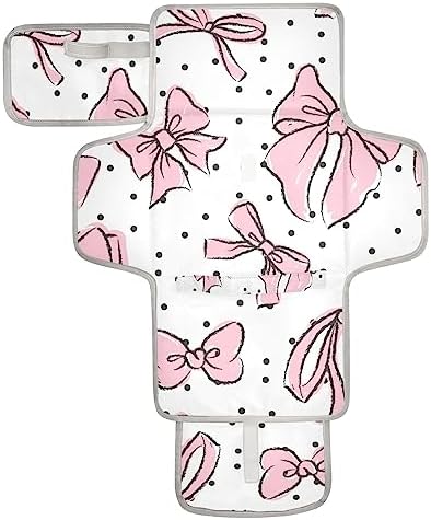 Amazon.com : WELLDAY Pink Bow Portable Diaper Changing Pad - Waterproof ...