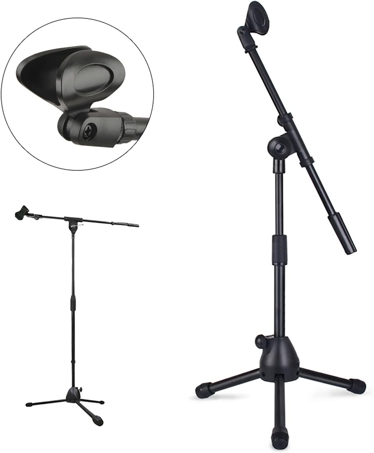 Microphone Stand Floor Microphone Arm Tripod Swing Mic Arm Retractable ...