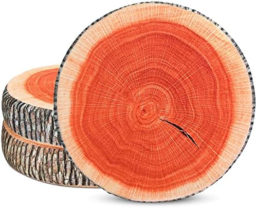 Amazon.com: 6 Pcs Round Throw Pillow Wood Slice Chair Pillow Decorative ...
