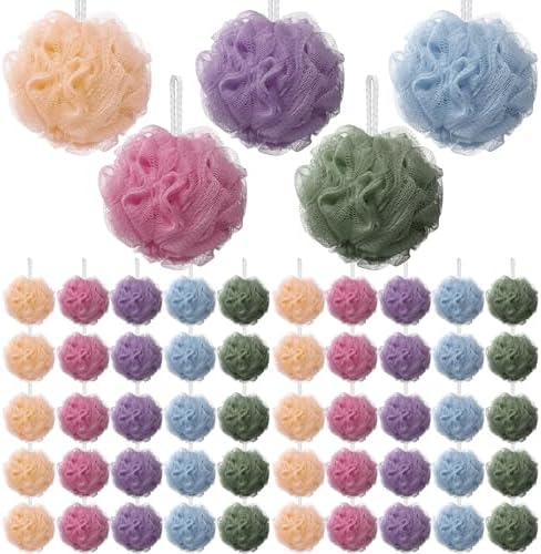 Amazon.com: Nitial 50 Pcs Large Bath Shower Loofah Sponge Bulk 60g ...