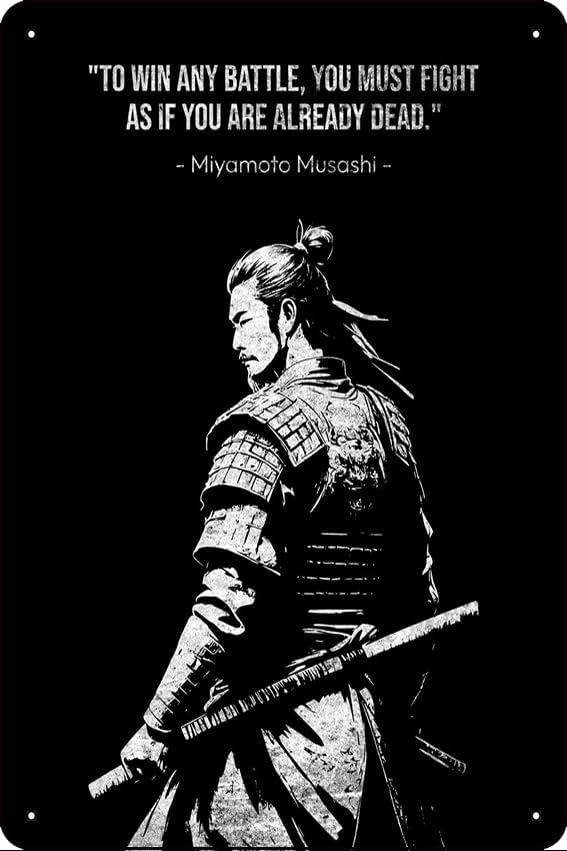 Amazon.com: Miyamoto Musashi Quote Metal Tin Sign 8×12 Inch – Gym ...