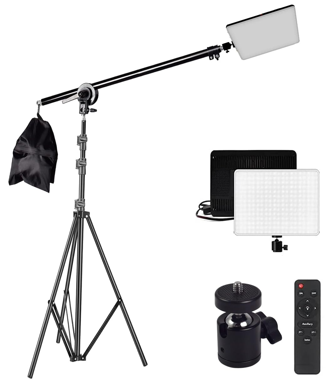 Buy GIFTMAX LED Panel Video Light Kit with Boom Arm for YouTube Video ...