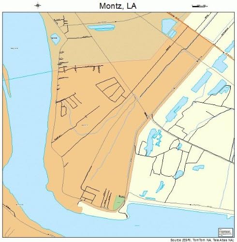 Amazon.com: Large Street & Road Map of Montz, Louisiana LA - Printed ...